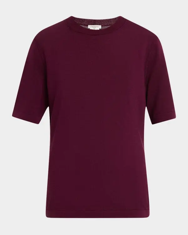 Lafayette 148 New York Crewneck Cotton-silk Blend Sweater - Violet Ash