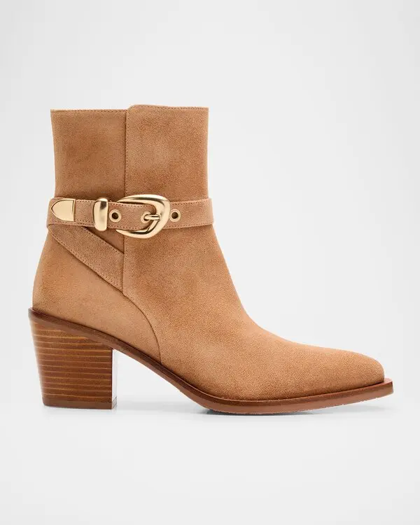 STUART WEITZMAN Maven Suede Western Booties
