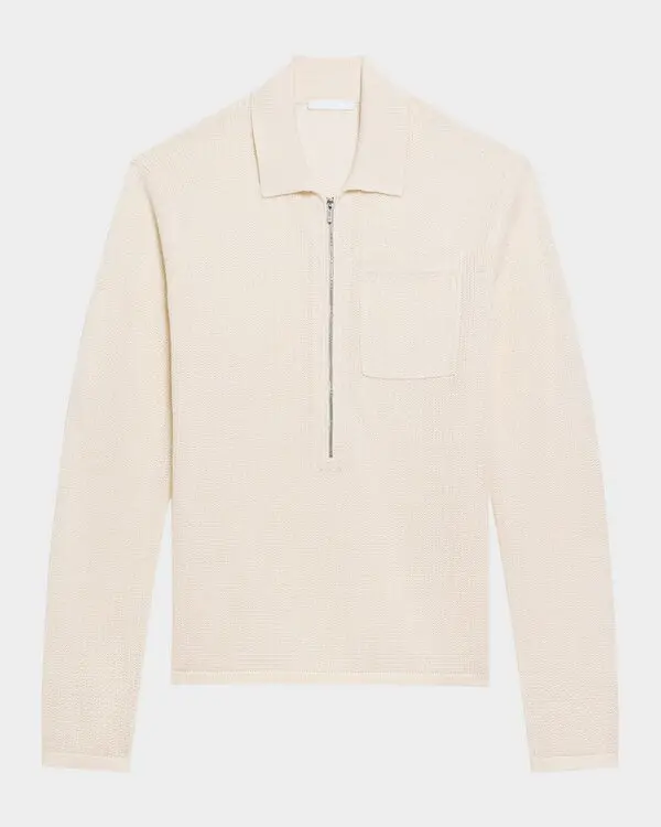 Helmut Lang Fine-gauge Knit Polo Shirt - Ivory