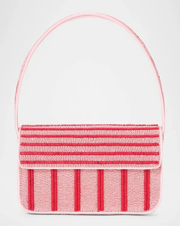 Staud Tommy Beaded Shoulder Bag - Montauk Stripe
