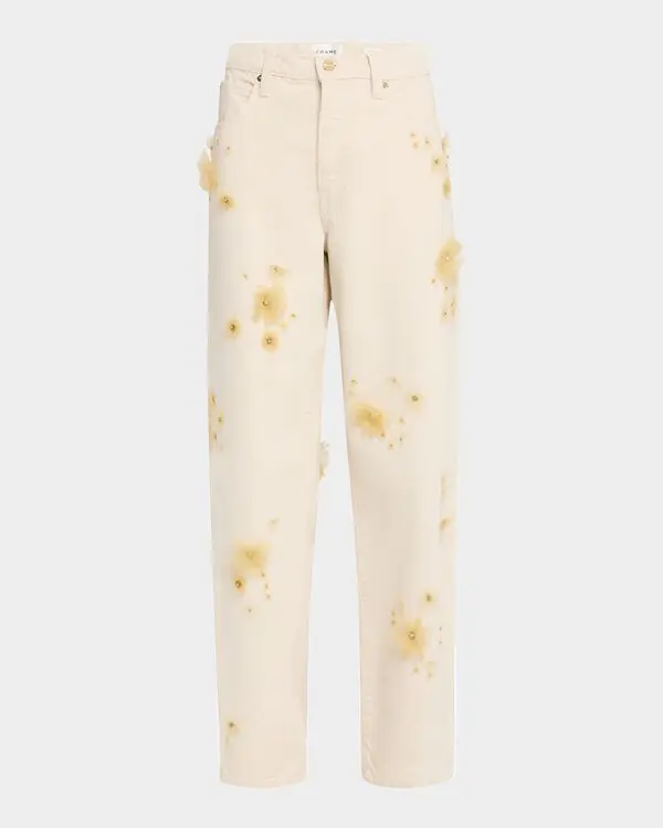 FRAME Embellished Barrel Jeans