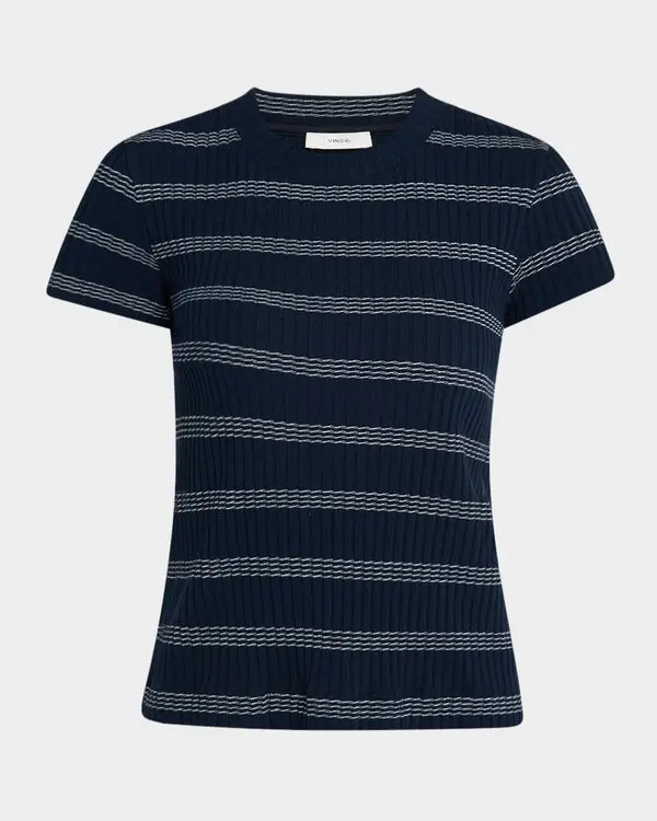 Vince Stripe Short-sleeve Tee - Coastal Combo