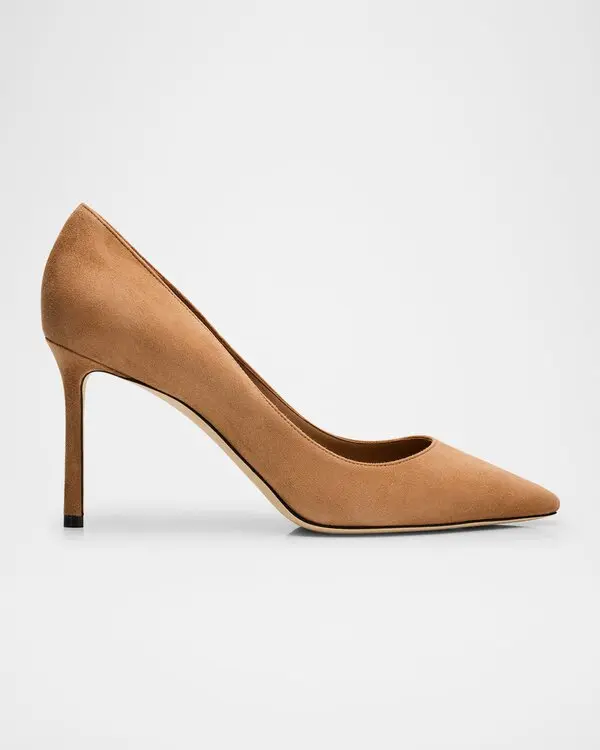 JIMMY CHOO Romy 85 Suede Pumps - Toffee