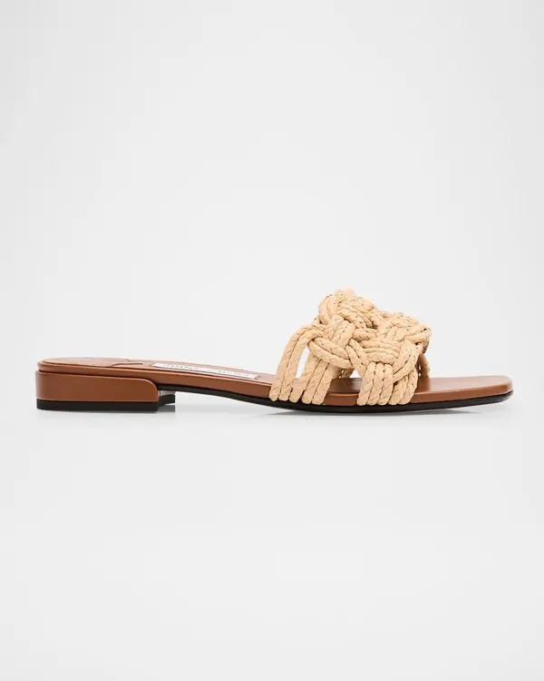JIMMY CHOO Chara 70 Crochet Raffia Sandals