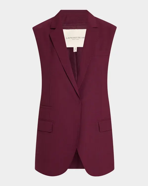 Lafayette 148 New York Neapolitan Pick Stitch Wool Vest
