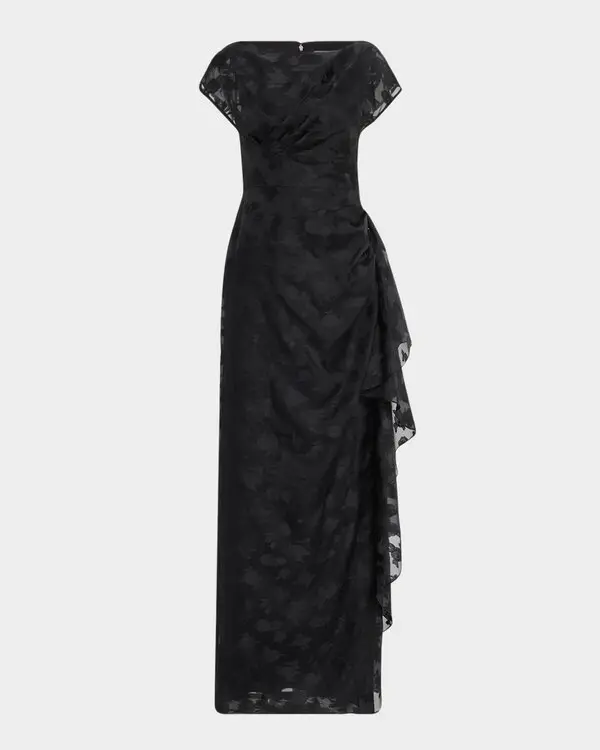 Lela Rose Florence Rose Fil Coupé Gown