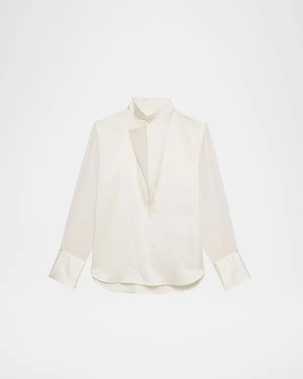 Helmut Lang Relaxed Silk Shirt - Ivory - C05