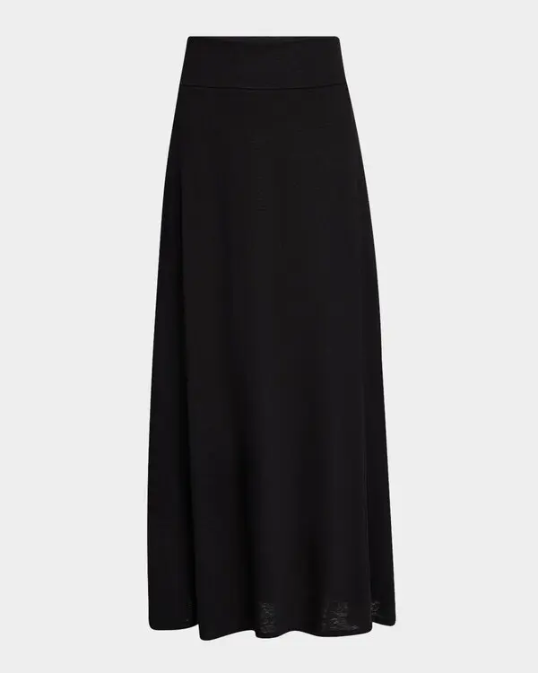 Majestic Filatures A-line Stretch Linen Midi Skirt