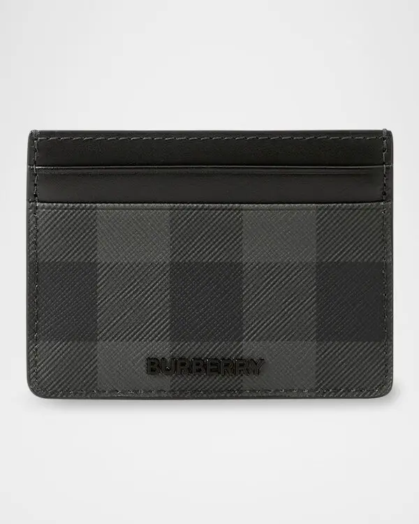 Burberry Sandon Check Card Holder - Charcoal