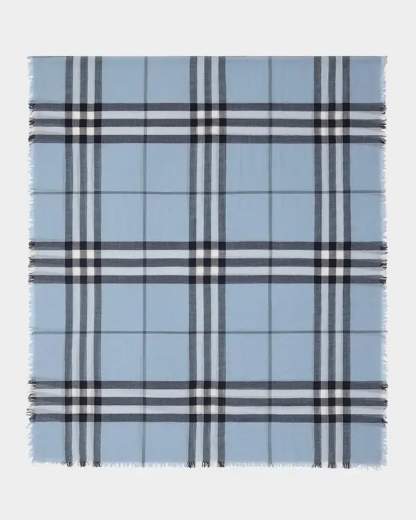 Burberry Giant Check Lightweight Wool Scarf
