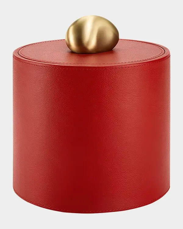 Assouline Pebble Tall Leather Trinket Box - One-color