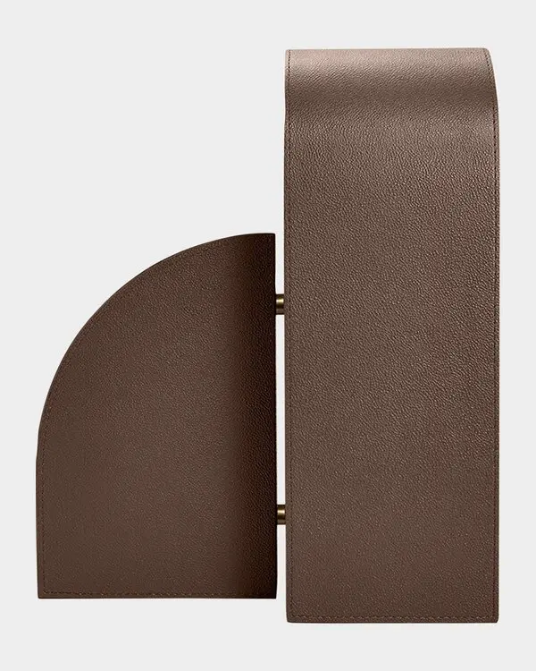 Assouline Cubist L Brown Leather Bookend