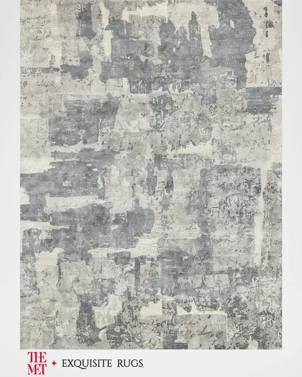 EXQUISITE RUGS X THE MET Papyrus Hand-loomed Blue/gray Rug, 10' X 14