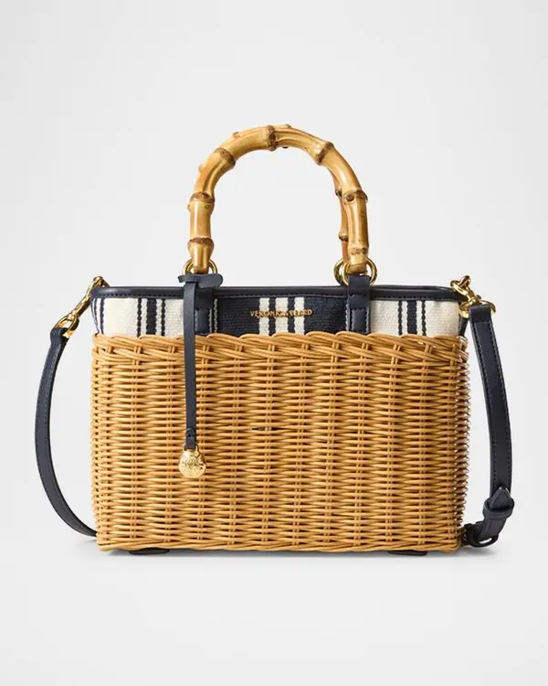 Veronica Beard Woven Wicker Crossbody Bag