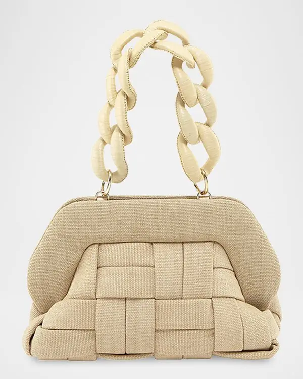 THEMOIRE Tia Woven Top-handle Bag