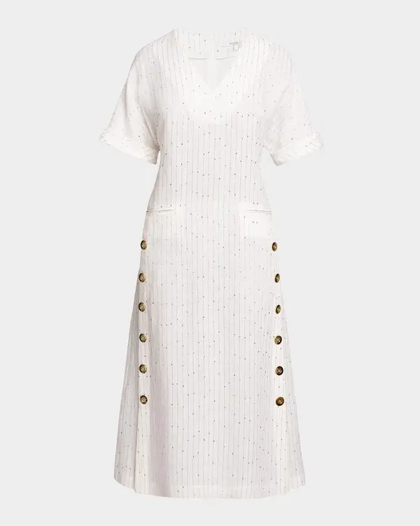 Santorelli Serafina Sequin-embroidered Midi Dress