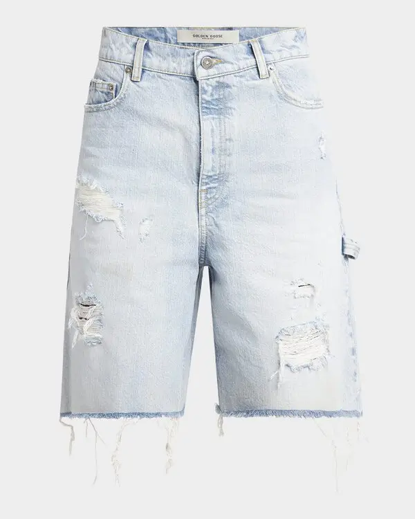 Golden Goose Journey Distressed Denim Shorts