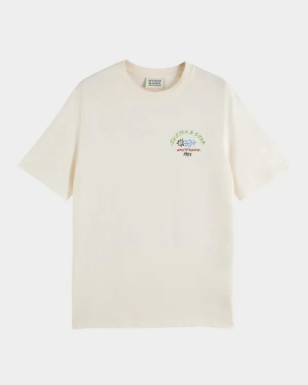 Scotch & Soda Graphic Crewneck T-shirt - Eggnog