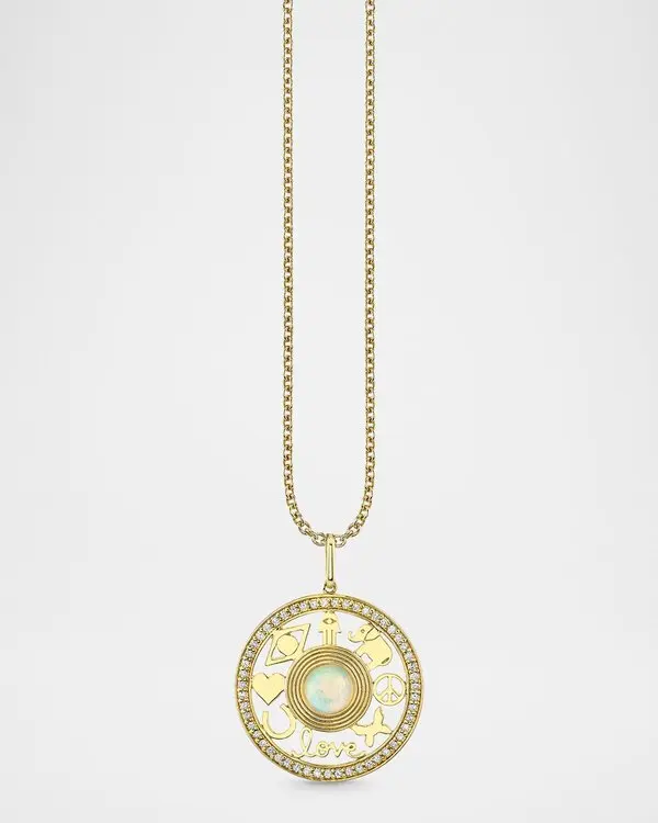 SYDNEY EVAN Open Icon Opal Pendant Necklace