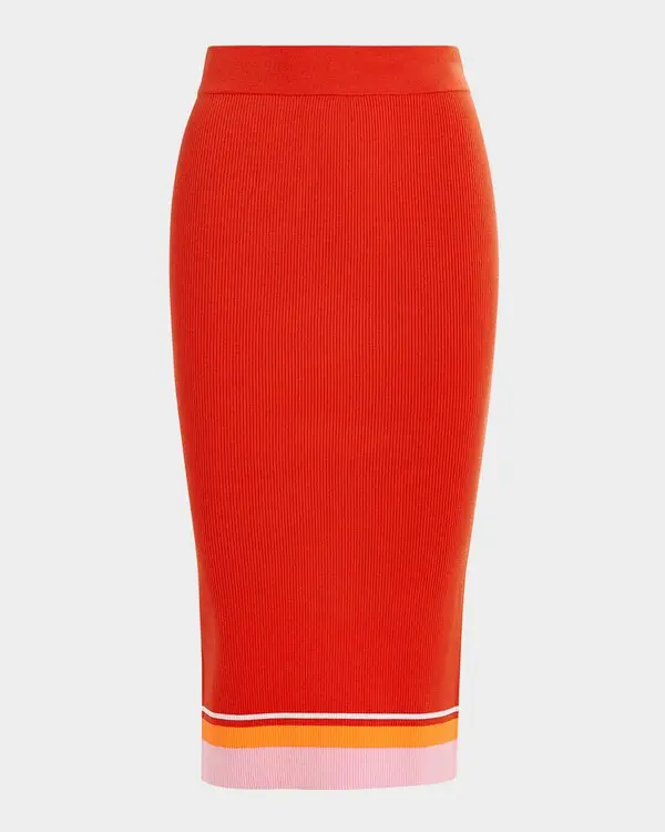 Essentiel Antwerp Hashion Ribbed Pencil Skirt - Ballerina