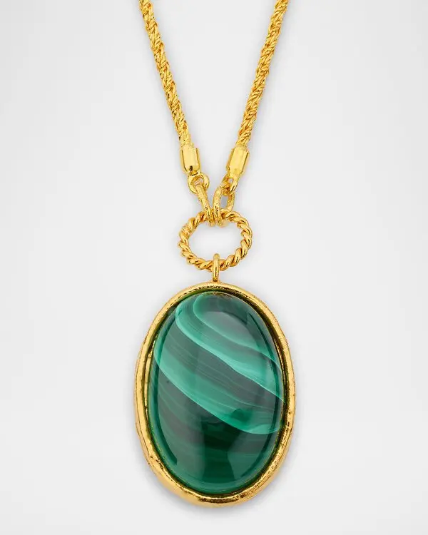 Sylvia Toledano Oval Pendant Necklace - Malachite
