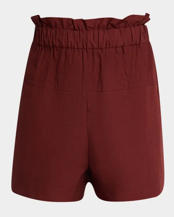 A.L.C. Nate Paper Bag Shorts - Dark Bosco