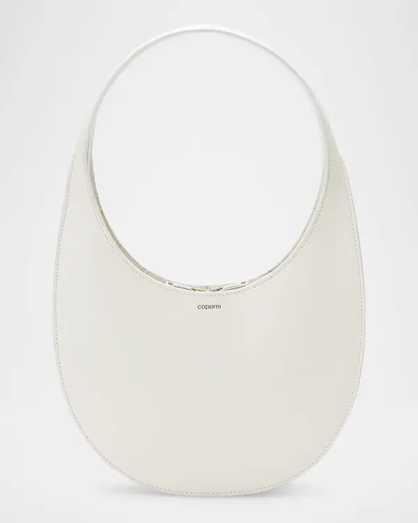 Coperni Swipe Double-gusset Leather Shoulder Bag - White