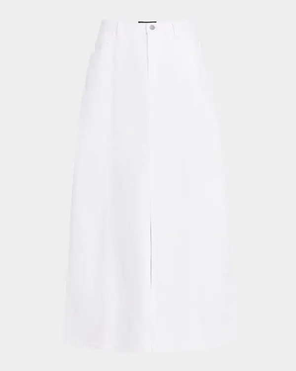 Eileen Fisher Petite Organic Cotton Denim Midi Skirt