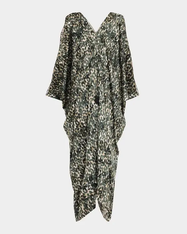 Kobi Halperin Leopard Satin Maxi Dress