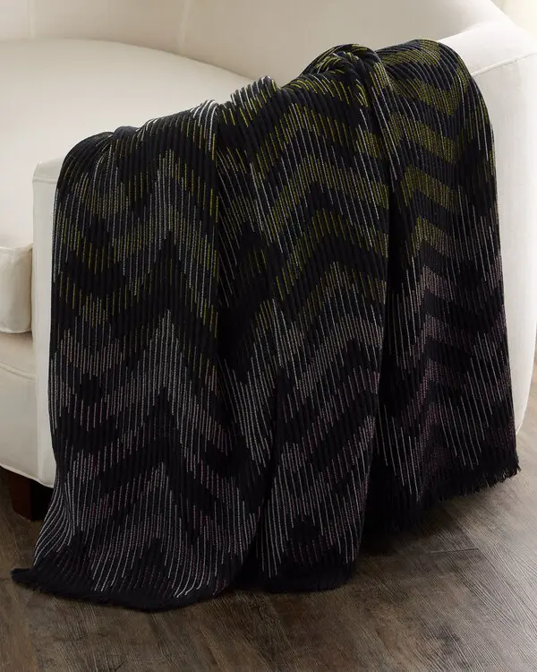 Missoni Dinamico Wool-blend Throw, 53" X 75 - 160 - Black Multicolor