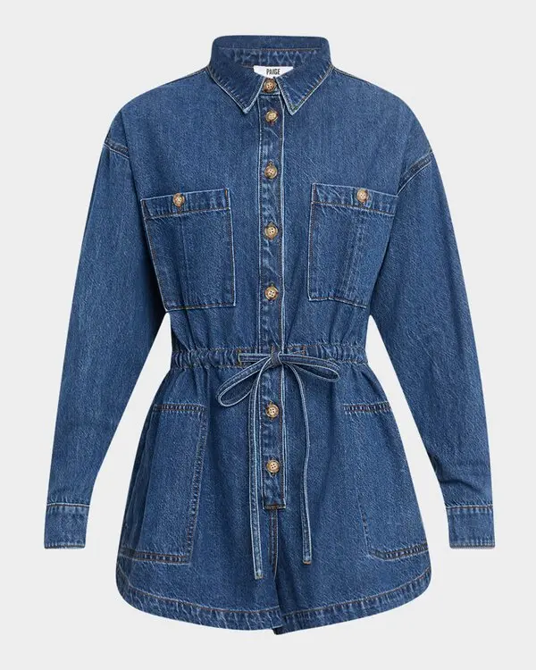 Paige Madigan Long-sleeve Denim Romper - Glimpse
