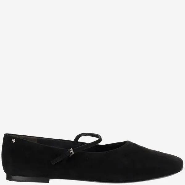 Tory Burch Leather Mary Jane Ballerinas - Black