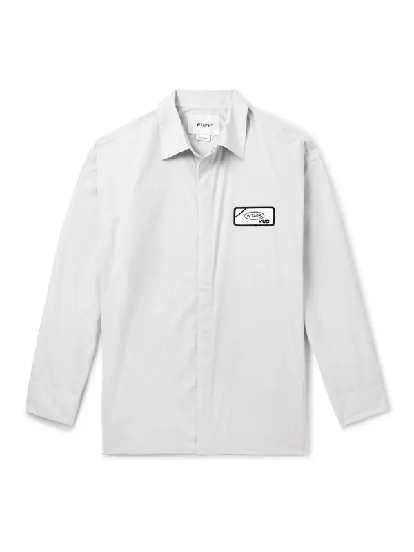 WTAPS Repo Logo-appliquéd Cotton-blend Broadcloth Shirt