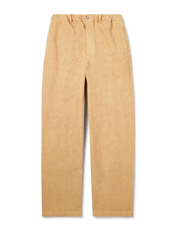 FEDERICO CURRADI Straight-leg Linen Trousers - Neutrals