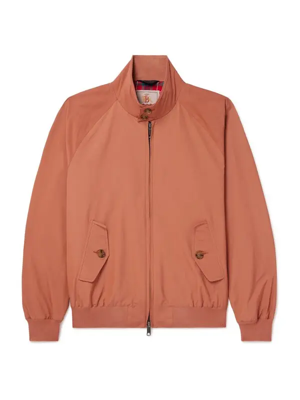 BARACUTA G9 Cotton-blend Harrington Jacket - Brown