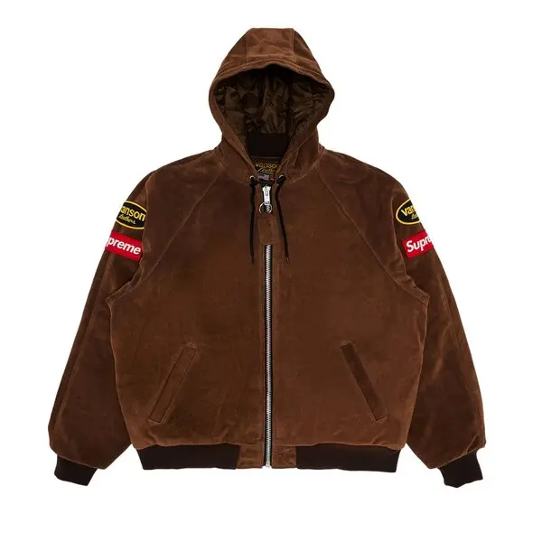 Supreme Leather Hooded Work Jacket - Tan
