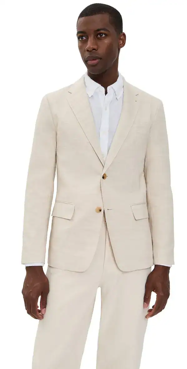 Club Monaco Stretch Linen Suit Jacket In Flax - 60% Off | Editorialist