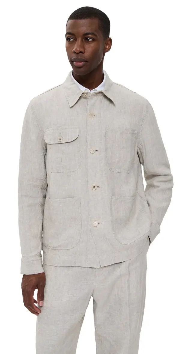 ALEX MILL Linen Work Jacket - Flax
