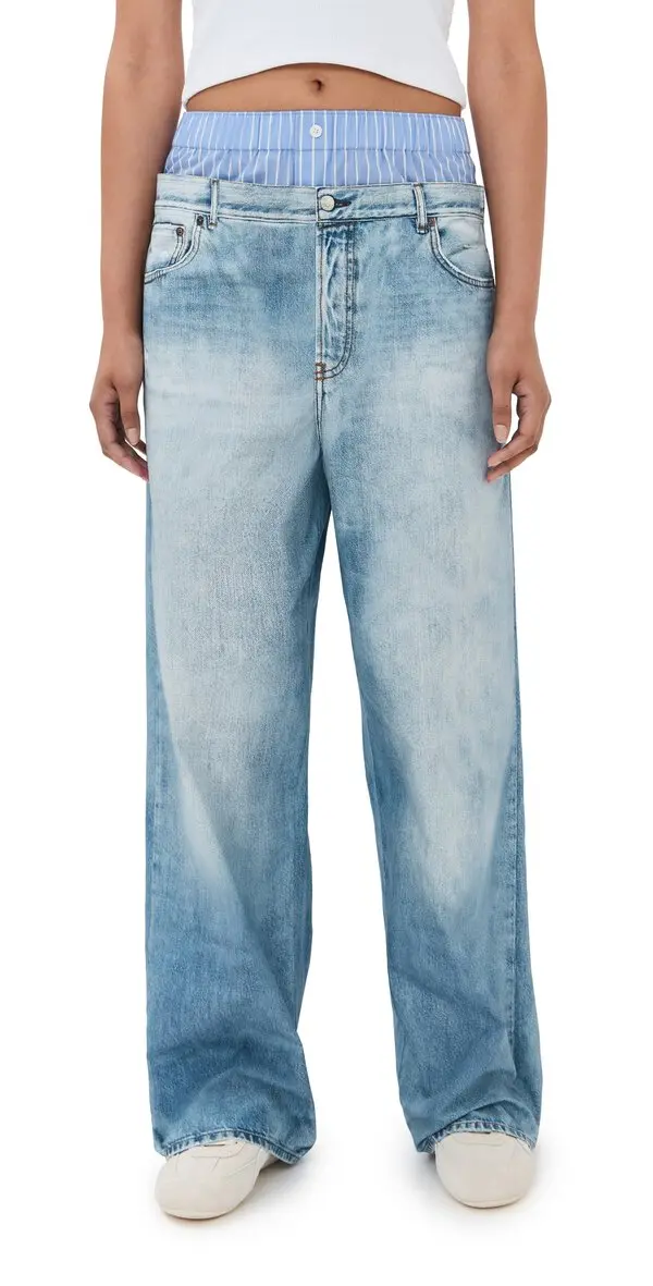 Acne Studios L'oeil Denim Print Trousers - Light Blue