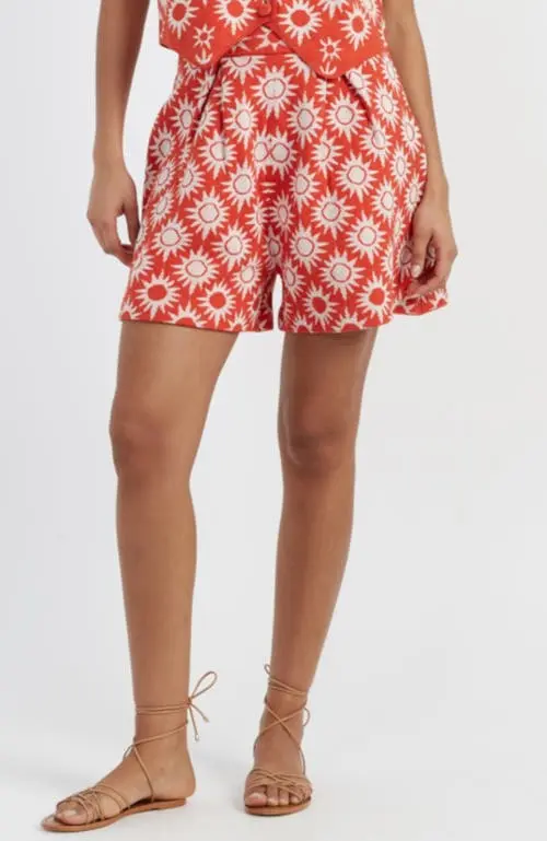 Chinti & Parker Laura Whitmore Sunflower Jacquard Shorts - Terracotta