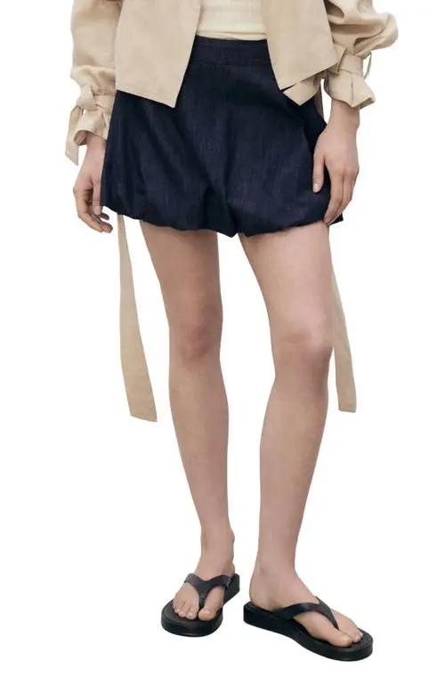 Mango Bubble Hem Denim Miniskirt