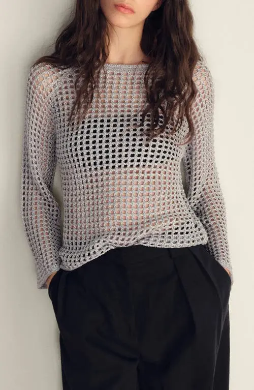 Mango Open Stitch Shimmer Sweater