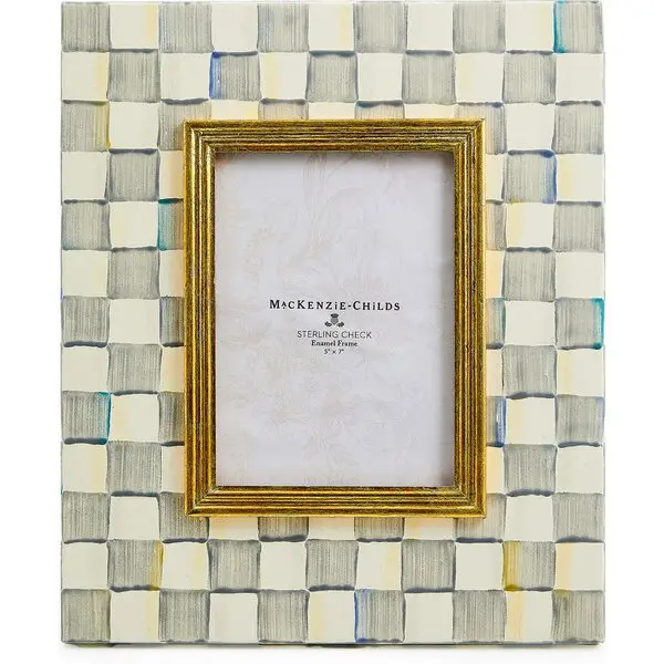 MACKENZIE-CHILDS Sterling Check Enameled Steel 5 X 7-inch Picture Frame