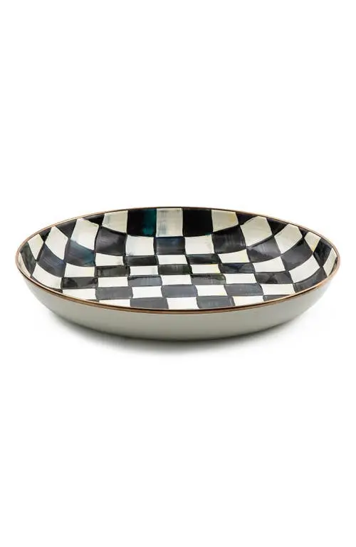 MACKENZIE-CHILDS Courtly Check Enameled Steel Abundant Bowl - Black/ White