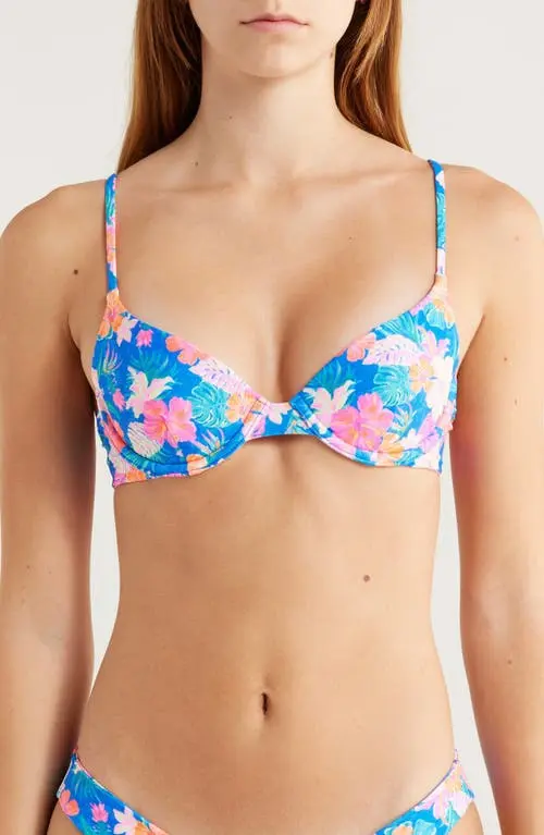 KULANI KINIS Underwire Triangle Bikini Top - Electric Palms