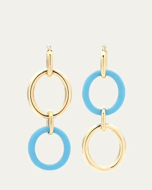 FARAONE MENNELLA BY R.F.M.A.S. 18k Yellow Gold And Turquoise Drop Earrings