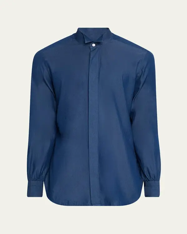 Kiton Chambray Tuxedo Shirt