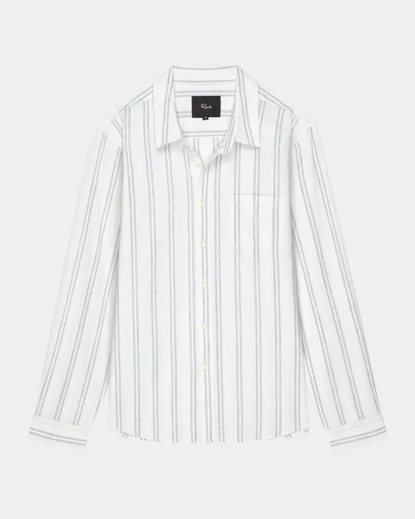 Rails Clyde Double-stripe Casual Button-down Shirt - White Azure