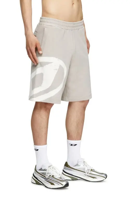 DIESEL® Knee-length Sweat Shorts - Ash/ Grey