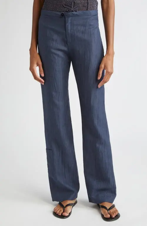 Paloma Wool Shake Crinkled Linen Blend Straight Leg Pants